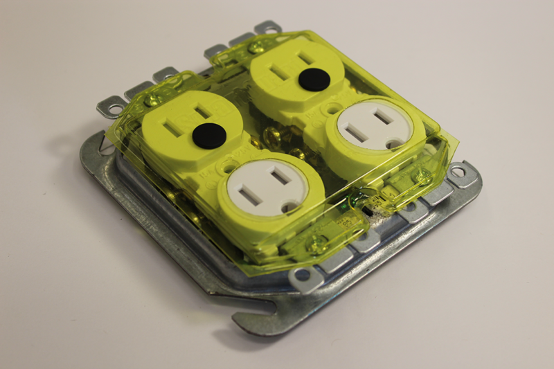 2 Gang Cover, Duplex Outlets, Dual Access, with Pins, 10 count | SmartGuard