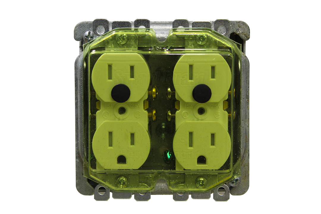 2 Gang Receptacle Cover w/ Pins | Plastic Covers & Guards | SmartGuard