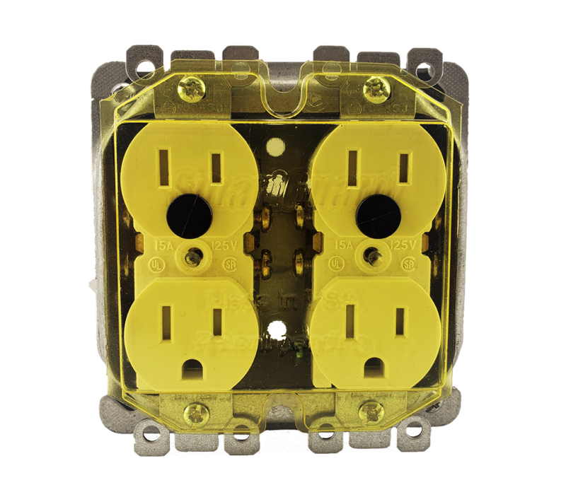 2 Gang Receptacle Cover with Pins | Plastic Covers & Guards | SmartGuard