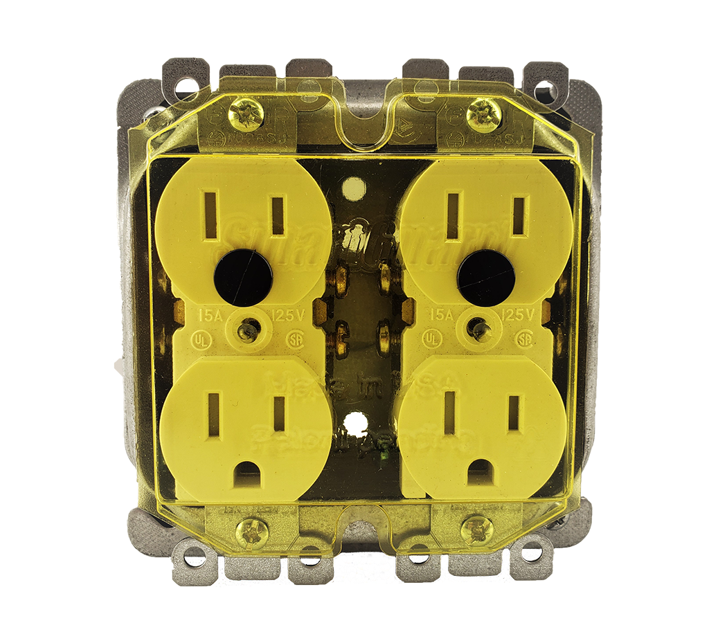 2 Gang Receptacle Cover with Pins | Plastic Covers & Guards | SmartGuard