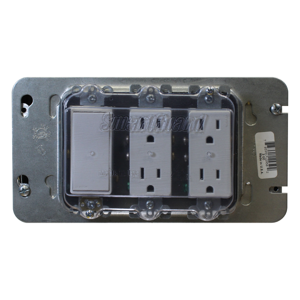 3 Gang GFCI Decora Receptacle Cover with Screws | SmartGuard