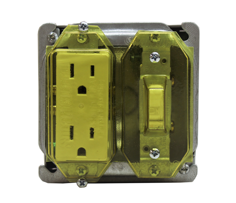 2 Gang Combo GFCI Outlet / Switch Cover | Plastic Covers & Guards ... 2 Gang Combo GFCI Outlet / Switch Cover | Plastic Covers & Guards ...